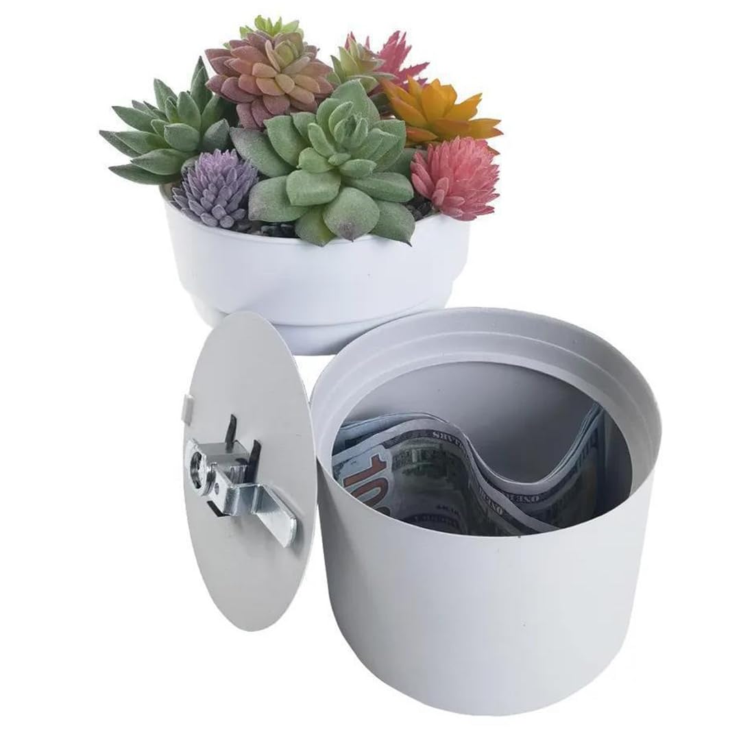 Flower Pot Hidden Safe – Diversion Safe with Key Lock (No Plants)