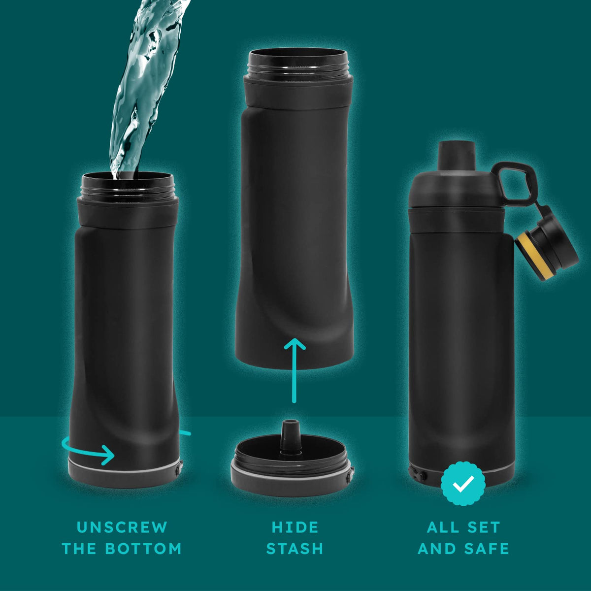 Diversion Water Bottle 13.5oz | Secret Stashing