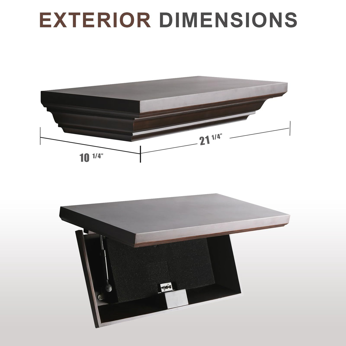 Concealment Gun Shelf with Hidden Trap Door & RFID Lock