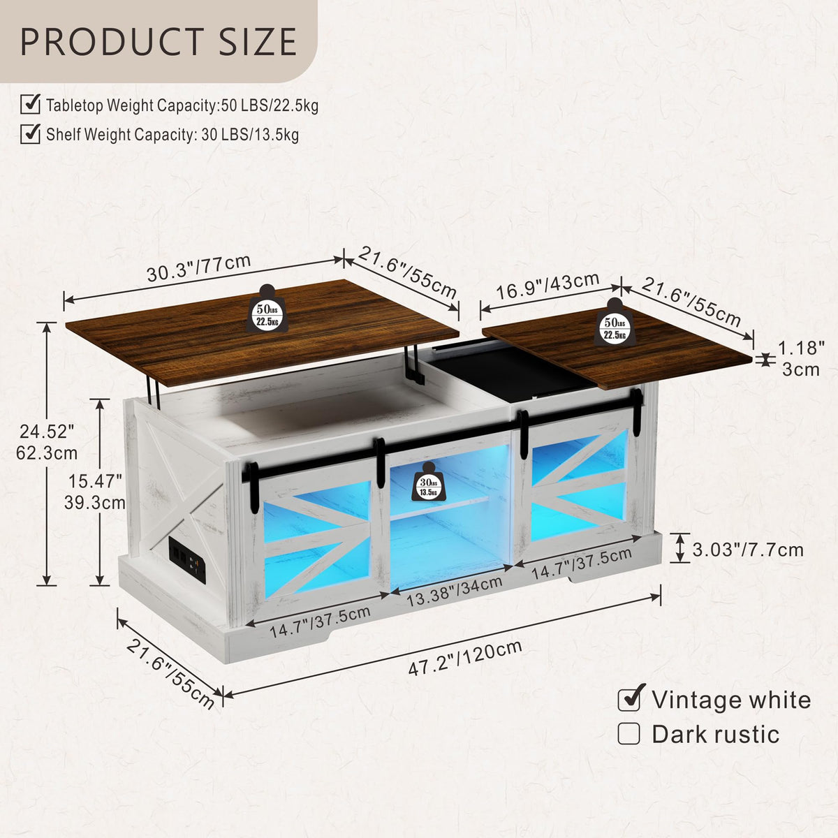 Farmhouse Coffee Table with Hidden Gun Cabinet | Secret Stashing