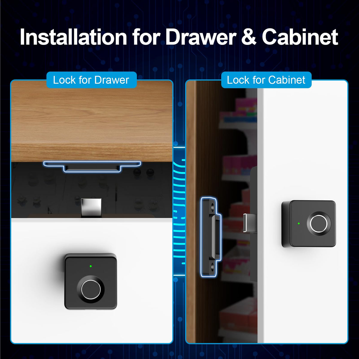 Handle-Style Fingerprint Biometric Cabinet Lock | Secret Stashing
