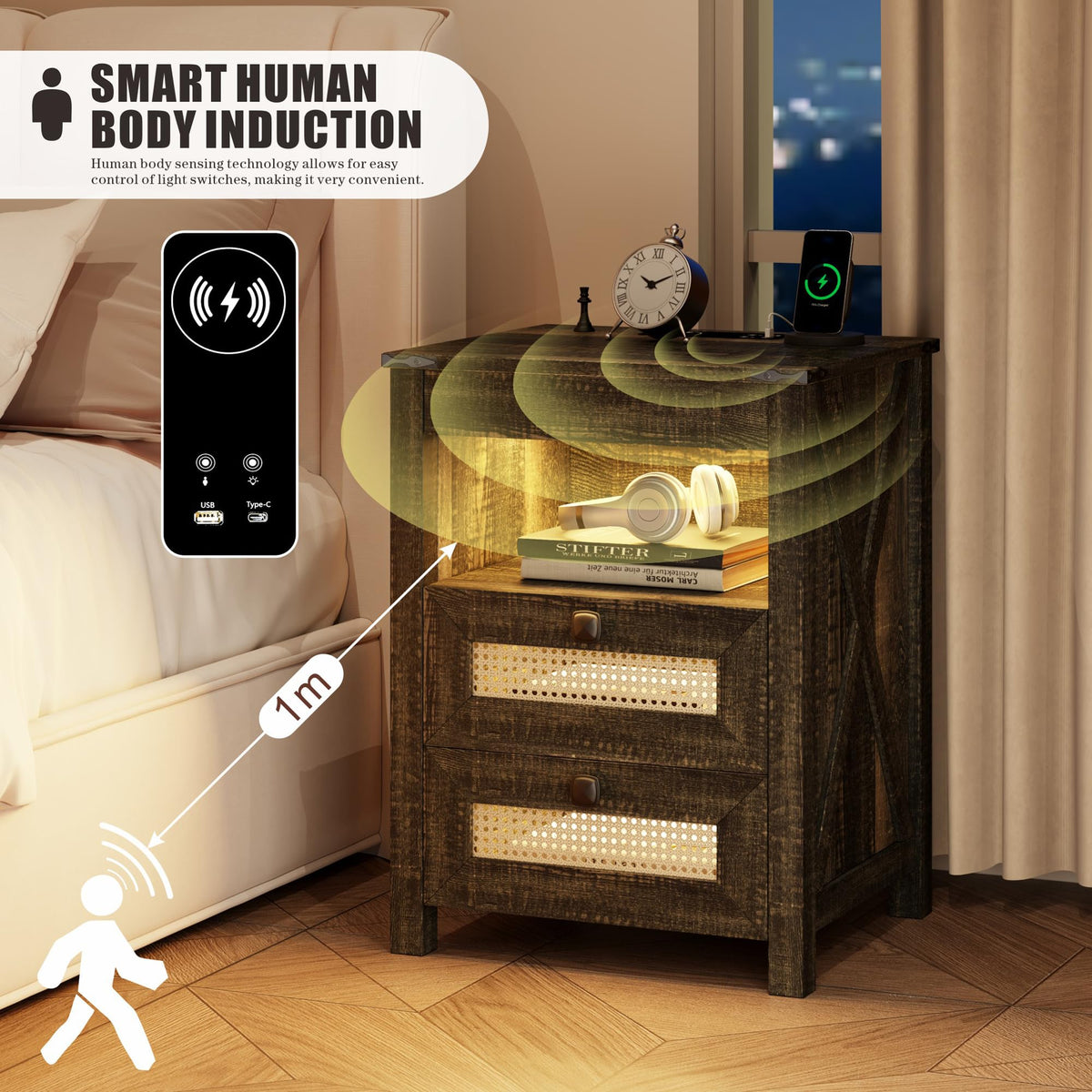 Smart Night Stand with Gun Holder | Secret Stashing