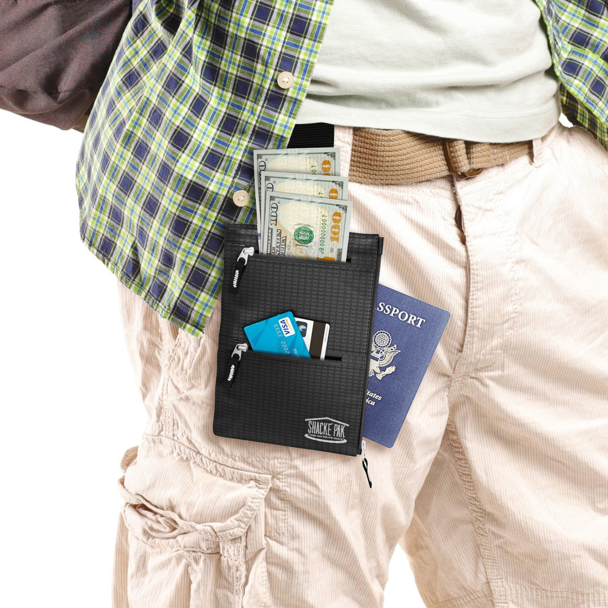 Hidden Shackle Travel Belt Wallet w/RFID Blocker | Secret Stashing