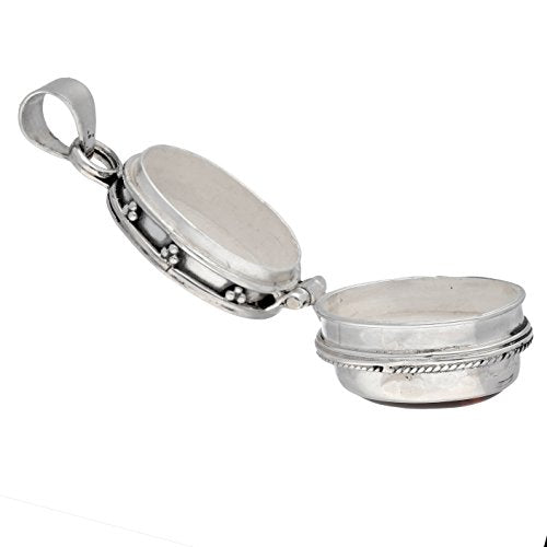 Gemstone Sterling Silver Poison Locket Pill Box Pendant