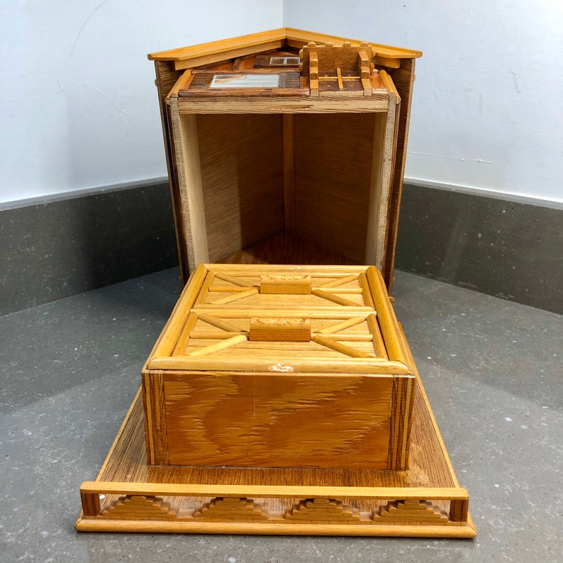 House shaped box with secret storage compartments | Secret Stashing